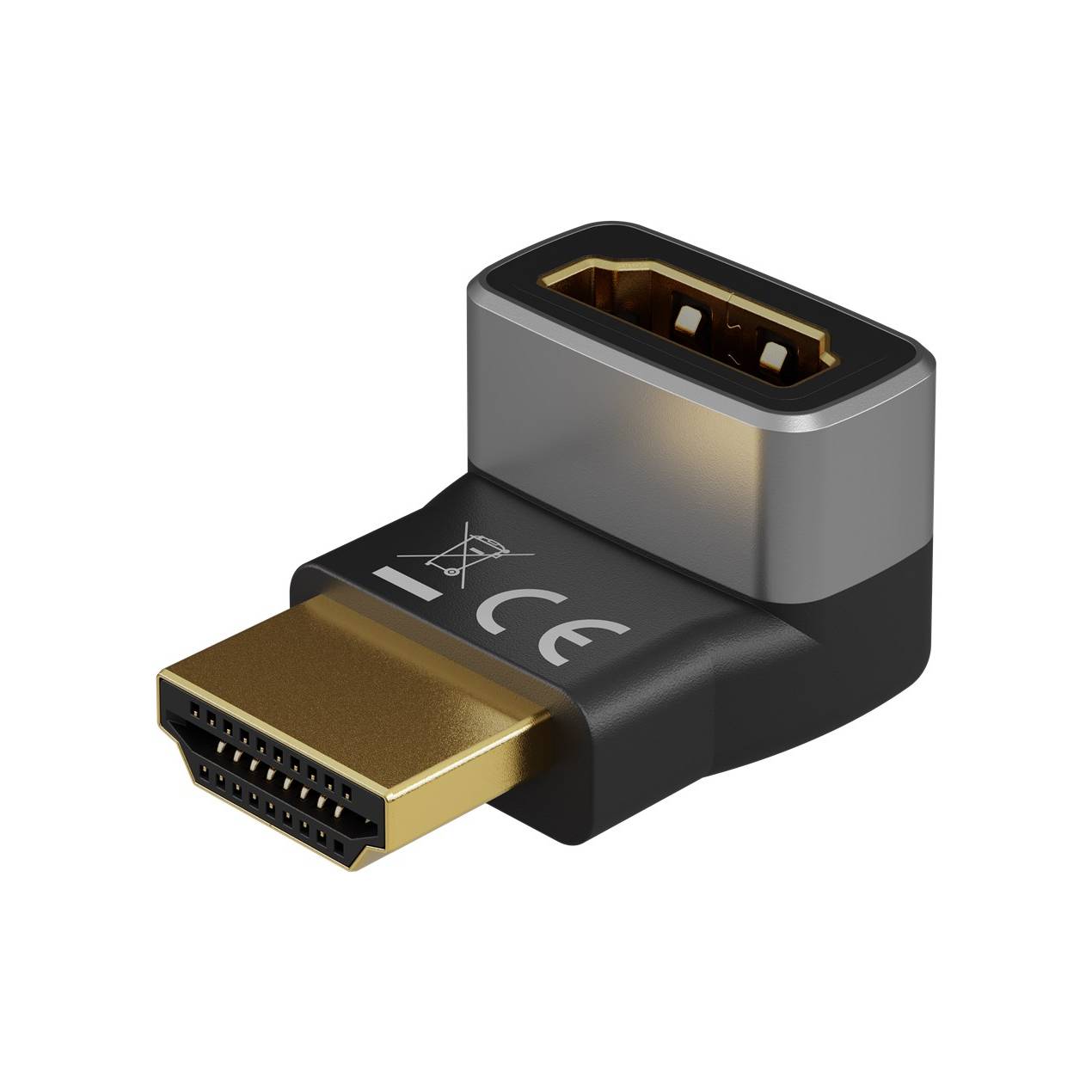 Goobay HDMI hun til HDMI han med 90 grader vinkel - 8K@60Hz